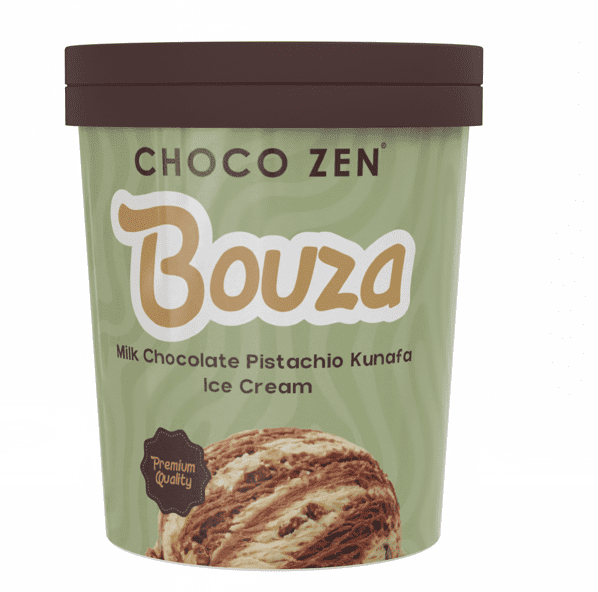 Choco Zen Bouza Milk Chocolate Pistachio Kunafa Ice Cream 450ml - Chocozen